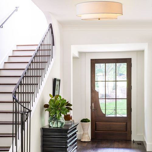 World Dome Wide Semi-Flush Drum Ceiling Fixture (22")