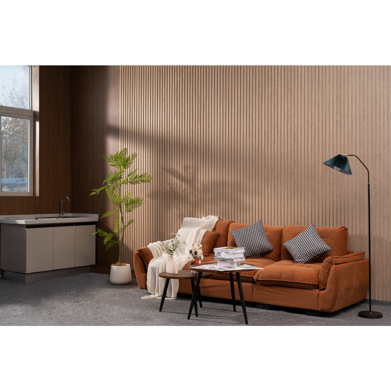 Luxury Acoustic Wall Panel, White Oak & Grey Felt | USA Builders Depot